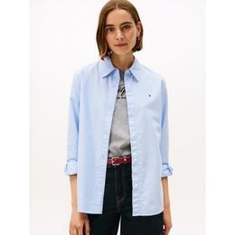 Tommy Hilfiger Damen Hemdbluse &raquo;OXFORD RELAXED FIT SHIRT mit Hemdblusenkragen und Stickerei&laquo; Baumwolle, relaxed fit 46