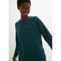 bonprix Damen bonprix Sweatshirt &raquo;Sweatshirt&laquo;, klassischer Rundhalsausschnitt, bequeme Passform, ohne Verschluss blau 52/54 (XXL)