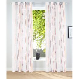 OTTO home Gardine &raquo;Dimona&laquo; &Ouml;sen 2 Stk. tlg. 2-er Set, transparent, Voile, Polyester, Wellen orange Voile, Polyester