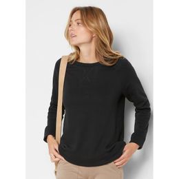 bonprix Damen bonprix Sweatshirt &raquo;Sweatshirt&laquo;, klassischer Rundhalsausschnitt, bequeme Passform, ohne Verschluss schwarz 40/42 (M)