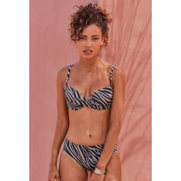 Lascana Damen Bikini-Hose schwarz-bedruckt Gr&ouml;&szlig;e 32