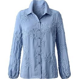 CR&Eacute;ATION L Damen Langarm-Bluse in pflegeleichter Qualit&auml;t bleu Gr&ouml;&szlig;e 48