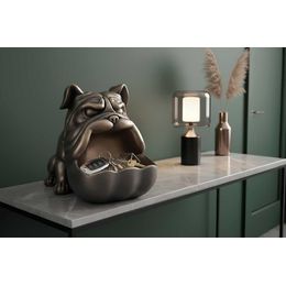 Riess Ambiente Deko-Figur BULLDOG 30cm bronze mit Ablagefach handmade Riess-Ambiente Glamour