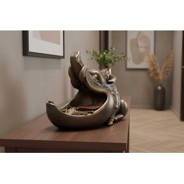 Riess Ambiente Deko-Figur WARTHOG 35cm bronze mit Ablagefach handmade Riess-Ambiente Glamour