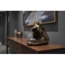 Riess Ambiente Deko-Figur SHARK HEAD 25cm bronze mit Ablagefach handmade Riess-Ambiente Glamour