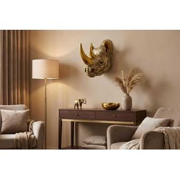 Riess Ambiente Deko-Wandfigur RHINO 40cm gold handmade Nashorn-Skulptur Riess-Ambiente Glamour