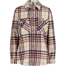 CR&Eacute;ATION L Damen Flanellbluse mit mehrfarbigem Webkaro orchidee-elfenbein-kariert Gr&ouml;&szlig;e 42