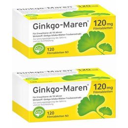 HERMES Arzneimittel GINKGO-MAREN 120 mg Filmtabletten Doppelpackung (2x 120St) 2 St
