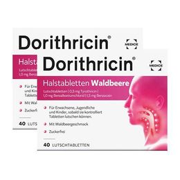 2x Dorithricin Halstabletten Waldbeere Doppelpackung 40 St
