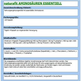 naturafit&reg; Naturafit Aminos&auml;uren essentiell Kapseln 120 St