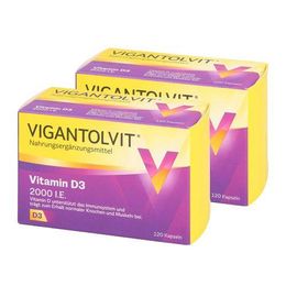 Wick Vigantolvit 2000 I.E. Vitamin D3 Weichkapseln Doppelpackung (2x 120St) 240 St