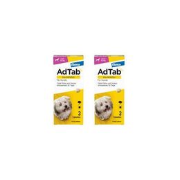 Adtab 112 mg Kautabletten f&uuml;r Hunde >2,5&mdash;5,5 kg Doppelpackung (2x 3St) 2 St