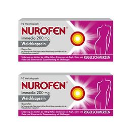 Reckitt Benckiser Deutschland GmbH 2x Nurofen Immedia 200 mg Weichkapseln Doppelpackung 10 St