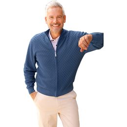 Marco Donati Herren Strickjacke mit verdecktem Rei&szlig;verschluss jeansblau Gr&ouml;&szlig;e 52