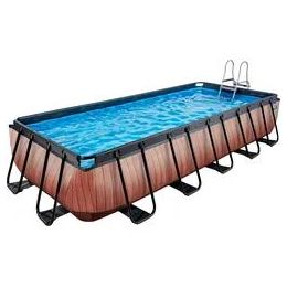 Framepool EXIT, braun, B:250cm H:100cm L:540cm, Schwimmbecken, BxLxH: 250x540x100 cm, inkl. Sicherheitsleiter, Sandfilteranlage