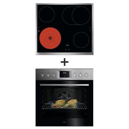 Herd-Backofen-Kombi AEG OU5AE20SM / TA64RA06XB, Backofen 72L + 4-Zonen-Kochfeld mit Edelstahlrahmen