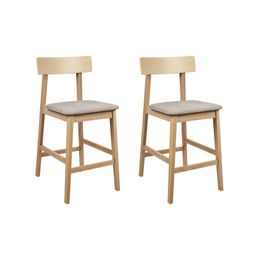 Beliani 2-tlg Barhocker ISANTI in Braun/Beige/Grau | Gr.: onesize