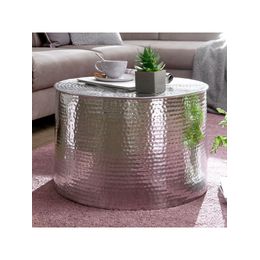 KADIMA DESIGN Couchtisch 61 x 40,5 x 61 cm Aluminium Beistelltisch in Silbern | Gr.: onesize