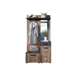 ebuy24 Kleiderschrank-Set Smile Grau 104 x 32 cm | Gr.: onesize
