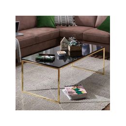 KADIMA DESIGN Couchtisch 120x45x60 cm Metall Holz Sofatisch / Gold, Design | Gr.: onesize