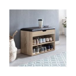KADIMA DESIGN Schuhbank mit Sitzfl&auml;che Garderoben-Bank Holz 60 x 40 x 30 cm, in Sonoma | Gr.: onesize