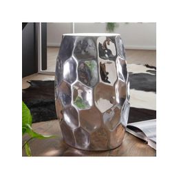 KADIMA DESIGN Beistelltisch 30x47x30cm Aluminium Silber Dekotisch orientalisch in Silbern | Gr.: onesize