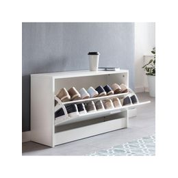 KADIMA DESIGN Schuhbank SPLIT mit Sitzfl&auml;che Schuhkipper Holz 80 x 47 x 24 cm, in Wei&szlig; | Gr.: onesize