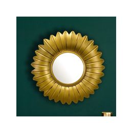 KADIMA DESIGN Wandspiegel Sonnenblume 60 cm Metall Design H&auml;ngespiegel , Eisen | Gr.: onesize