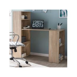 KADIMA DESIGN Schreibtisch WL5.693 mit Regal 120 x 120 x 53 cm Holz Modern, in Sonoma | Gr.: onesize