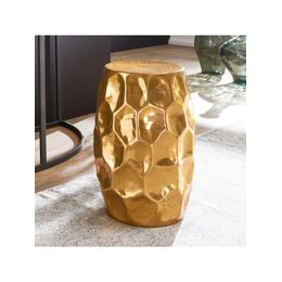 KADIMA DESIGN Beistelltisch 30x47x30cm Aluminium Dekotisch orientalisch rund, in Gold | Gr.: onesize