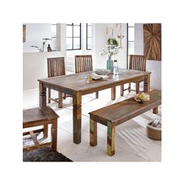 KADIMA DESIGN Esszimmertisch Kalkutta 120x70x76cm, Massivholz Esstisch f&uuml;r 4-6 | Gr.: onesize