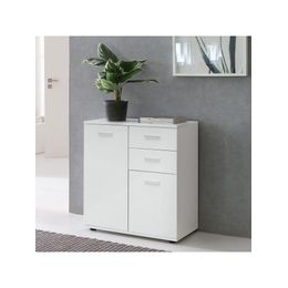 KADIMA DESIGN Kommode mit T&uuml;ren & Schubladen 71x78x35,5cm Schrank Holz , | Gr.: onesize