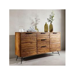 KADIMA DESIGN Design Sideboard NISHAN 160 x 40 x 88 cm Massiv Holz, | Gr.: onesize