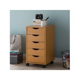 KADIMA DESIGN Rollcontainer 33x64x38cm Buche MDF-Holz, B&uuml;rocontainer | Gr.: onesize