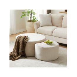 ABRIHOME 2 in 1 Couchtisch und Ottomane 2tlg., Beige | Gr.: onesize