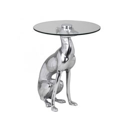 KADIMA DESIGN Design Deko Beistelltisch Figur DOG aus Aluminium Farbe Silber | Gr.: onesize