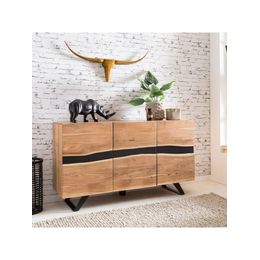 KADIMA DESIGN Sideboard 148 x 85 x 43 cm Massiv-Holz Natur Baumkante Anrichte | Gr.: onesize