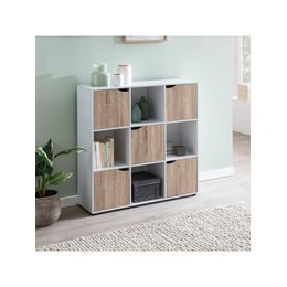 KADIMA DESIGN Sideboard MASSA 89 x 91 x 29 cm B&uuml;cherregal mit 9 F&auml;chern Sonoma, | Gr.: onesize