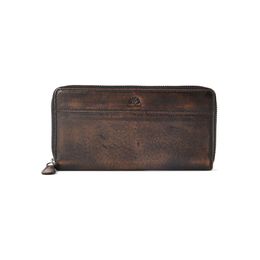 Green Burry Greenburry Destressed Geldb&ouml;rse RFID Schutz Leder 19 cm in teak brown | Gr.: onesize