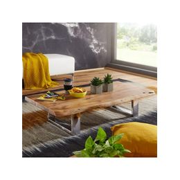 KADIMA DESIGN Couchtisch 115 x 25 x 58 cm Massiv Holz Metallgestell gro&szlig;, | Gr.: onesize