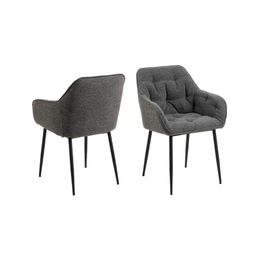 ebuy24 Esszimmerstuhl Brooke Grau 2er Set | Gr.: onesize