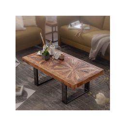 KADIMA DESIGN Moderner Couchtisch Mango Massivholz 105x40x55 cm Tisch im Industrial | Gr.: onesize