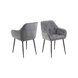 ebuy24 Esszimmerstuhl Brooke Grau 2er Set | Gr.: onesize