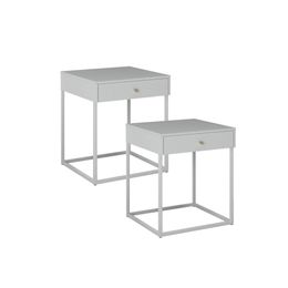 ebuy24 Nachttisch Pops 2er Set Wei&szlig; 41 x 43 cm | Gr.: onesize