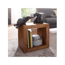 KADIMA DESIGN Standregal Massivholz 44cm hoch Cube Regal Design Holzregal | Gr.: onesize