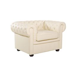 Beliani Sessel CHESTERFIELD in Beige/Braun - (W) 108 x (H) 70 x (L) 80 cm | Gr.: onesize