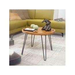 KADIMA DESIGN Couchtisch Massivholz 60x45x60 cm Wohnzimmertisch Rund | Gr.: onesize