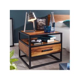 KADIMA DESIGN Nachtkonsole 50 x 45 x 45 cm WL5.624 Holz Metall Schwarz | Gr.: onesize