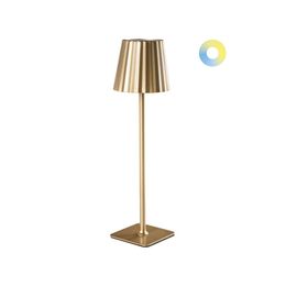 Beliani Tischlampe f&uuml;r den Au&szlig;enbereich ABARO in Gold - (W) 10 x (H) 38 x (L) 10 cm | Gr.: onesize