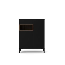 ebuy24 Sideboard Ringe Schwarz 89 x 37 cm | Gr.: onesize